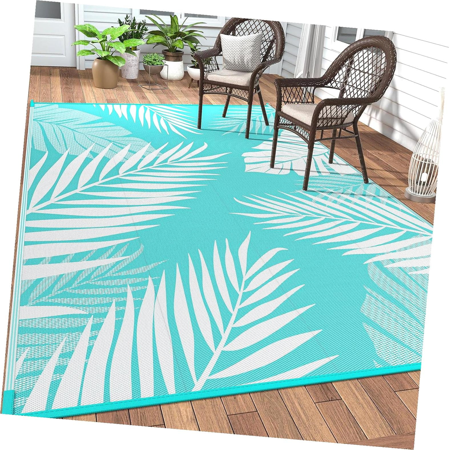 Hyjoy Mat 5' x 8' for Areas, Reversible Plastic Straw Camping Mat ...