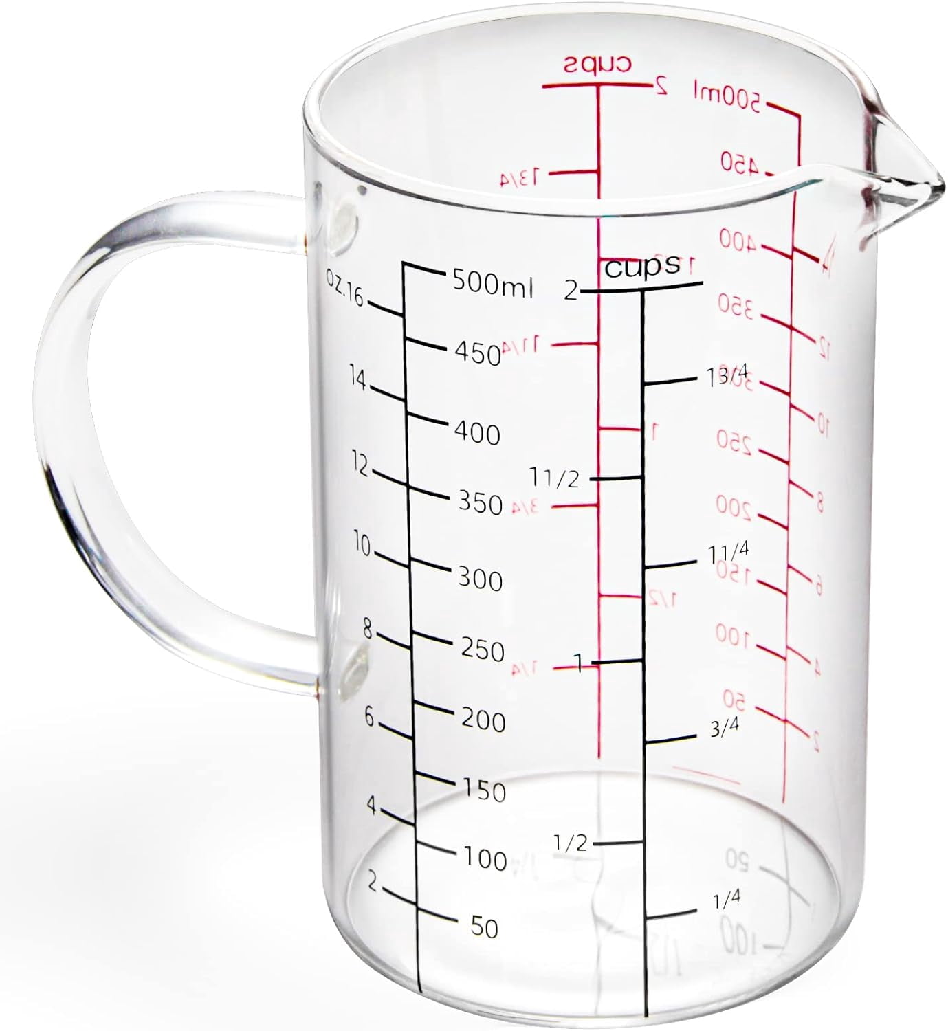 Hyjoy Measuring Cup with Handle, [Double-Sided Measurement Markings ...