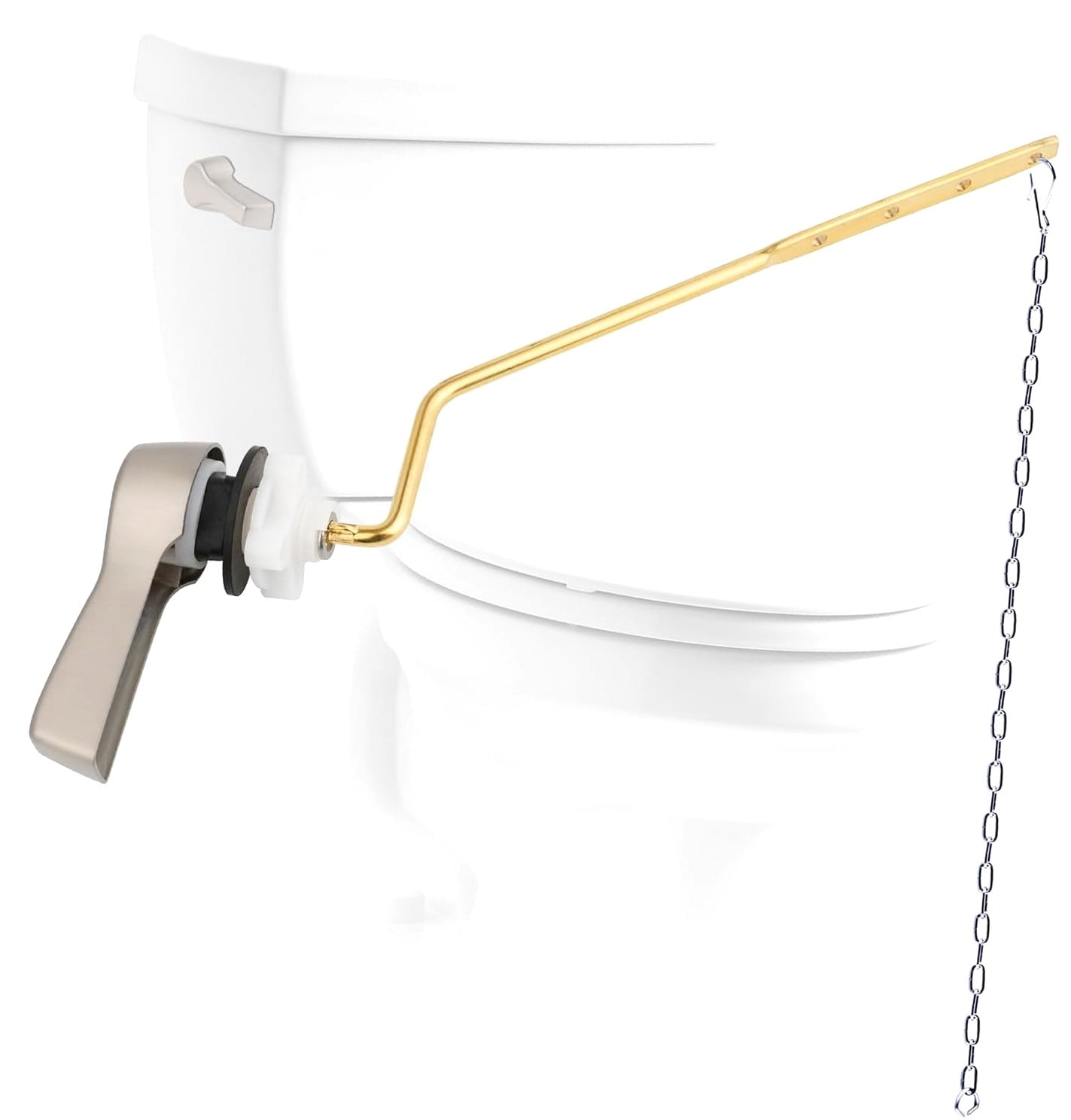 Hyjoy Metal Side Mount Toilet Handle Kit, Toilet Flush Lever with Steel ...