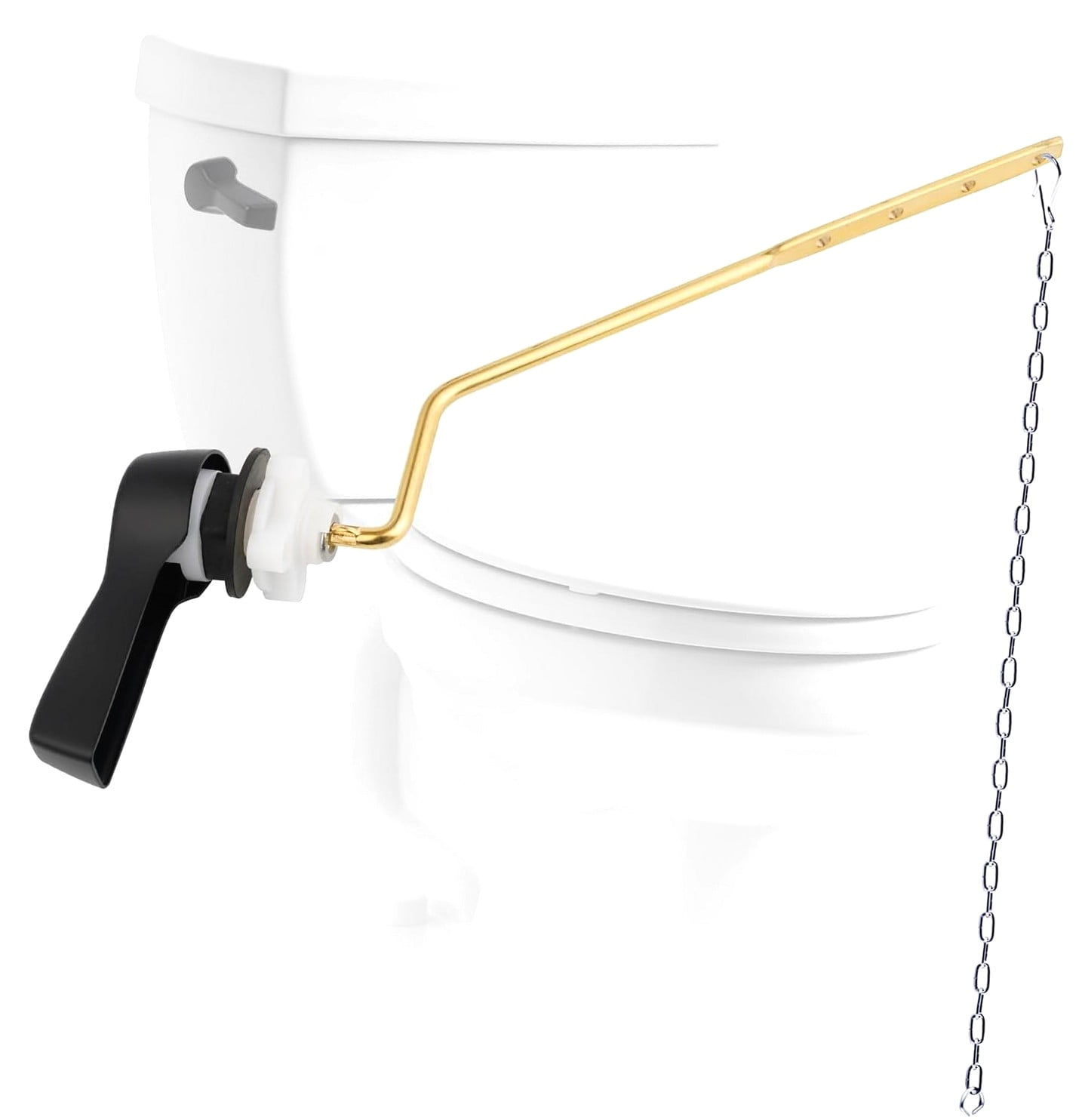 Hyjoy Metal Side Mount Toilet Handle Kit, Toilet Flush Lever with Steel ...