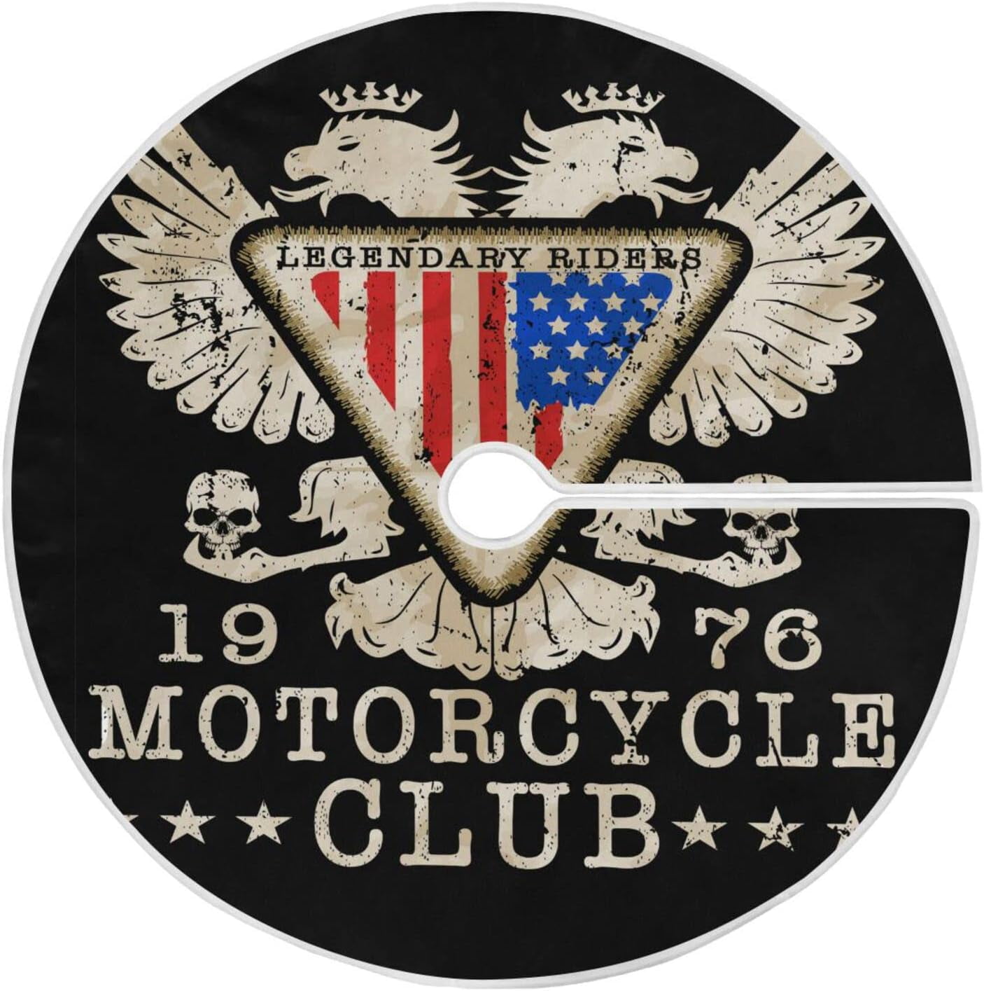 Hyjoy Motorcycle Club Tree Skirts for Festive Holiday Party Decoration ...