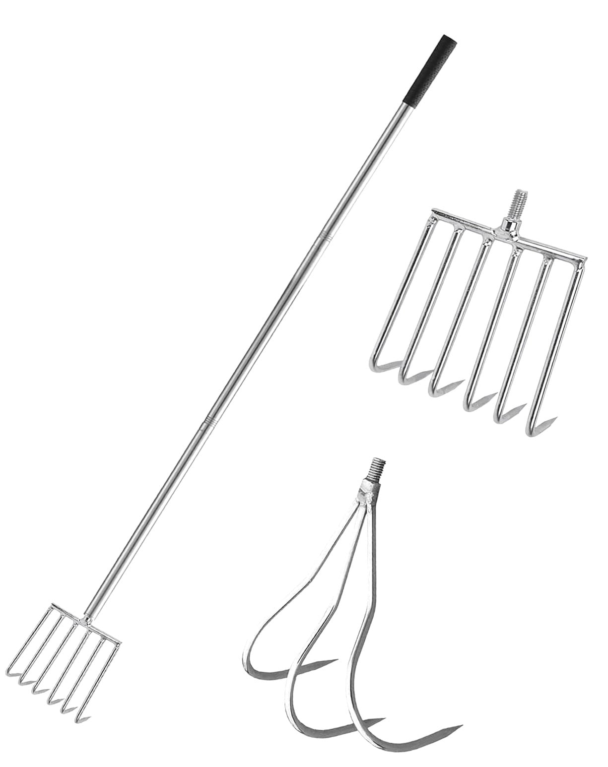 Hyjoy Multifunctional Cultivator, Long Claw Rake Weeding Hand Tiller ...