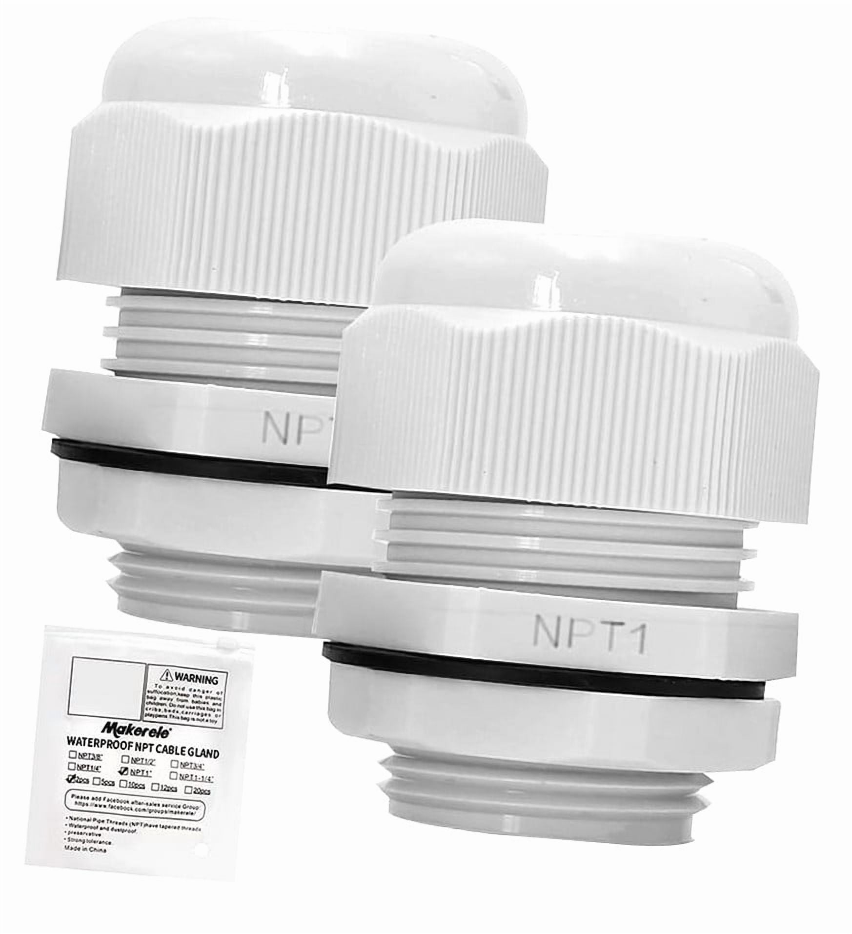 Hyjoy NPT 1" Grey Cable Gland Connector Cord Grip Plastic Nylon Wire ...