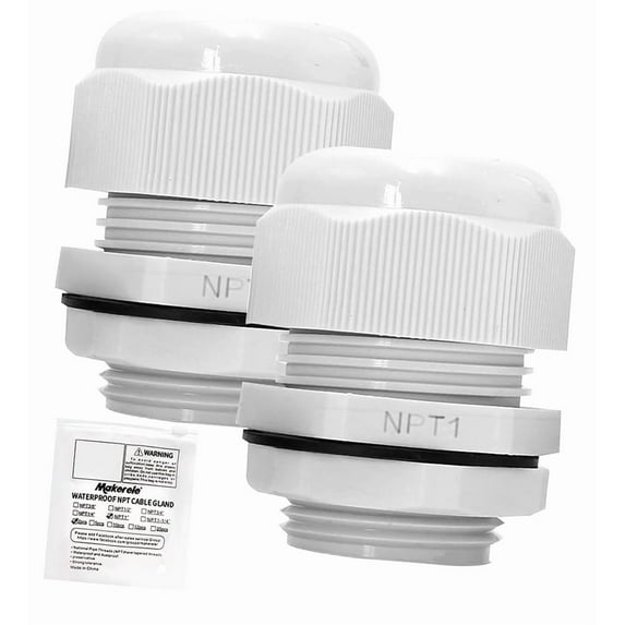 Hyjoy NPT 1" Grey Cable Gland Connector Cord Grip Plastic Nylon Wire ...
