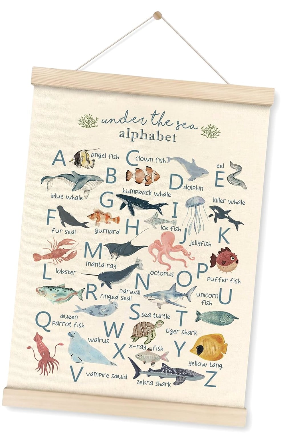 Hyjoy Ocean Alphabet Poster Hanger Frame, Ocean Nursery Decor, Sea Wall ...