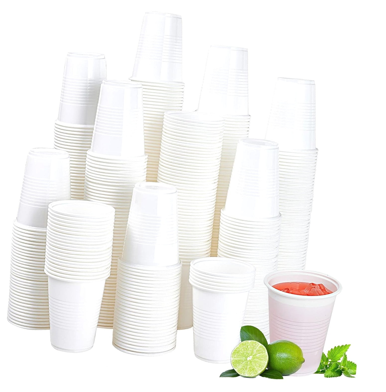 Hyjoy Pack 7 oz Plastic Cups, White Party Cups for Birthday Parties ...