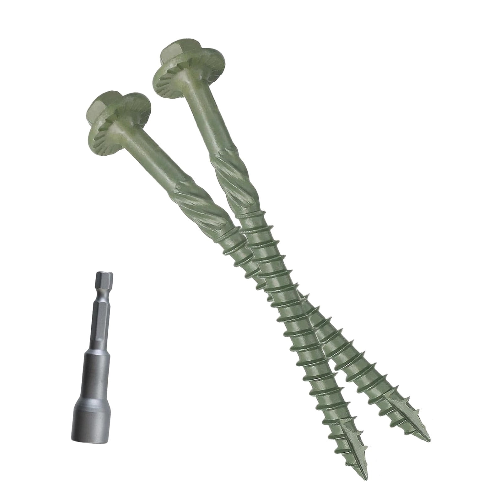 Hyjoy [Pack of 100] #14 4 Inch Wood Structural Screws, Hex Timber/Log ...