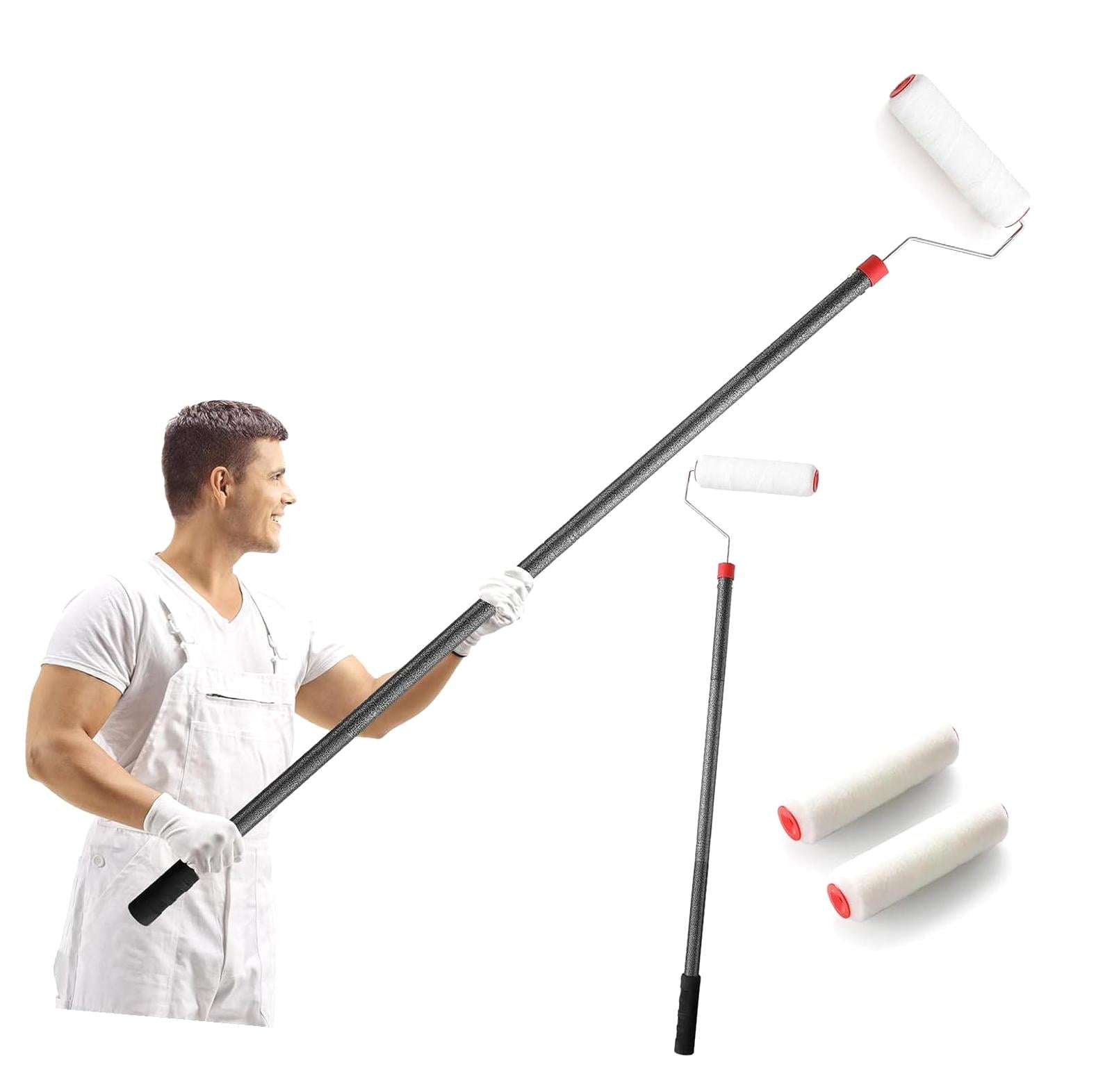 Hyjoy Paint Roller Kit,4 FT Paint Roller Steel Poles Splicing Rod Multi ...