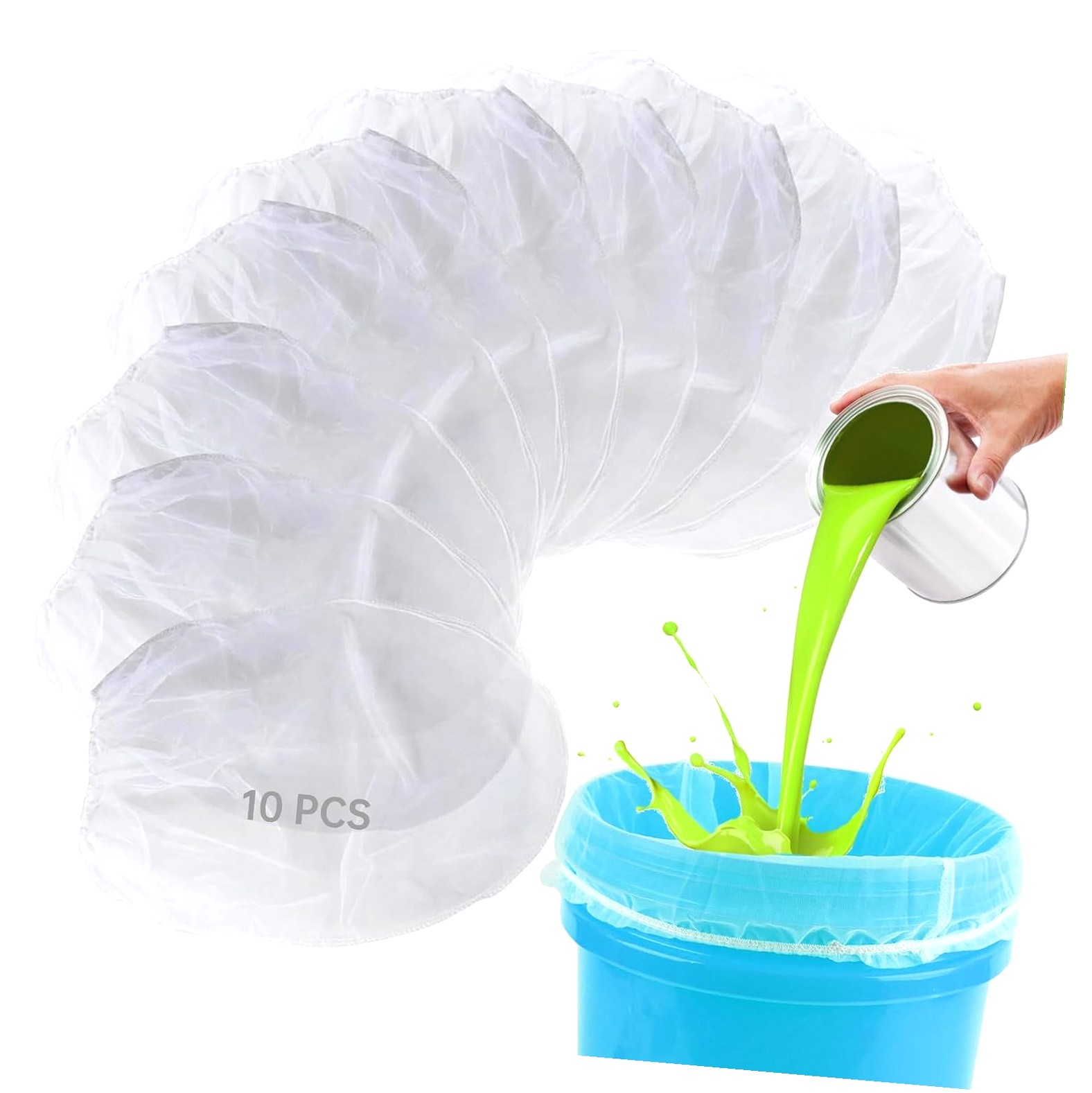 Hyjoy Paint Strainer Bag 5 Gallon, 10 Pcs White Fine Paint Filters Bag ...