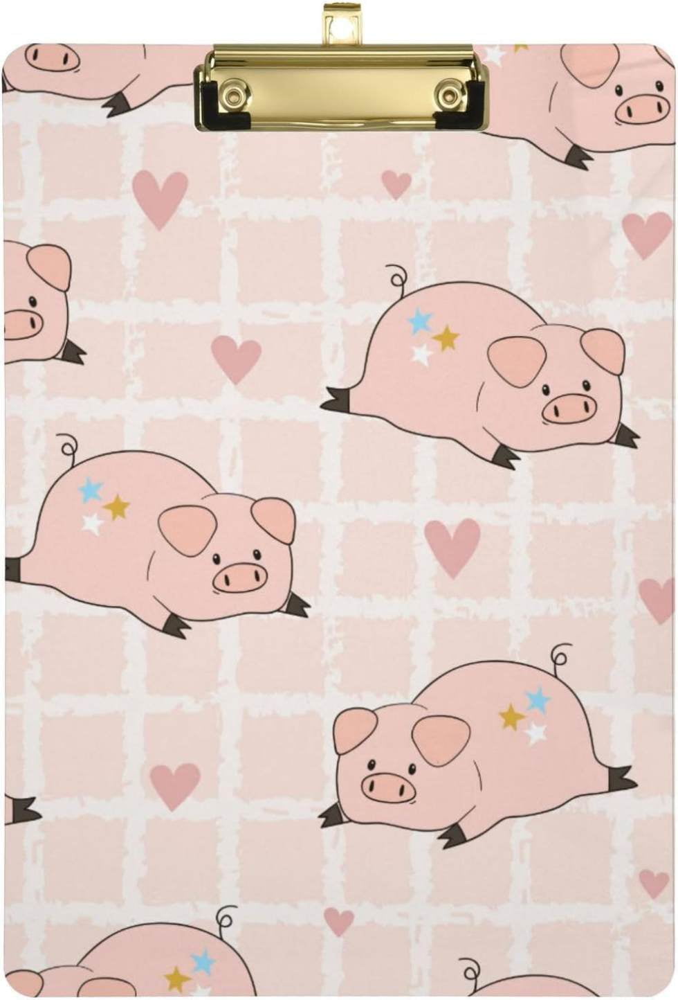 Hyjoy Pink Pig Clipboard, Acrylic Standard A4 Letter Size Clip Board ...
