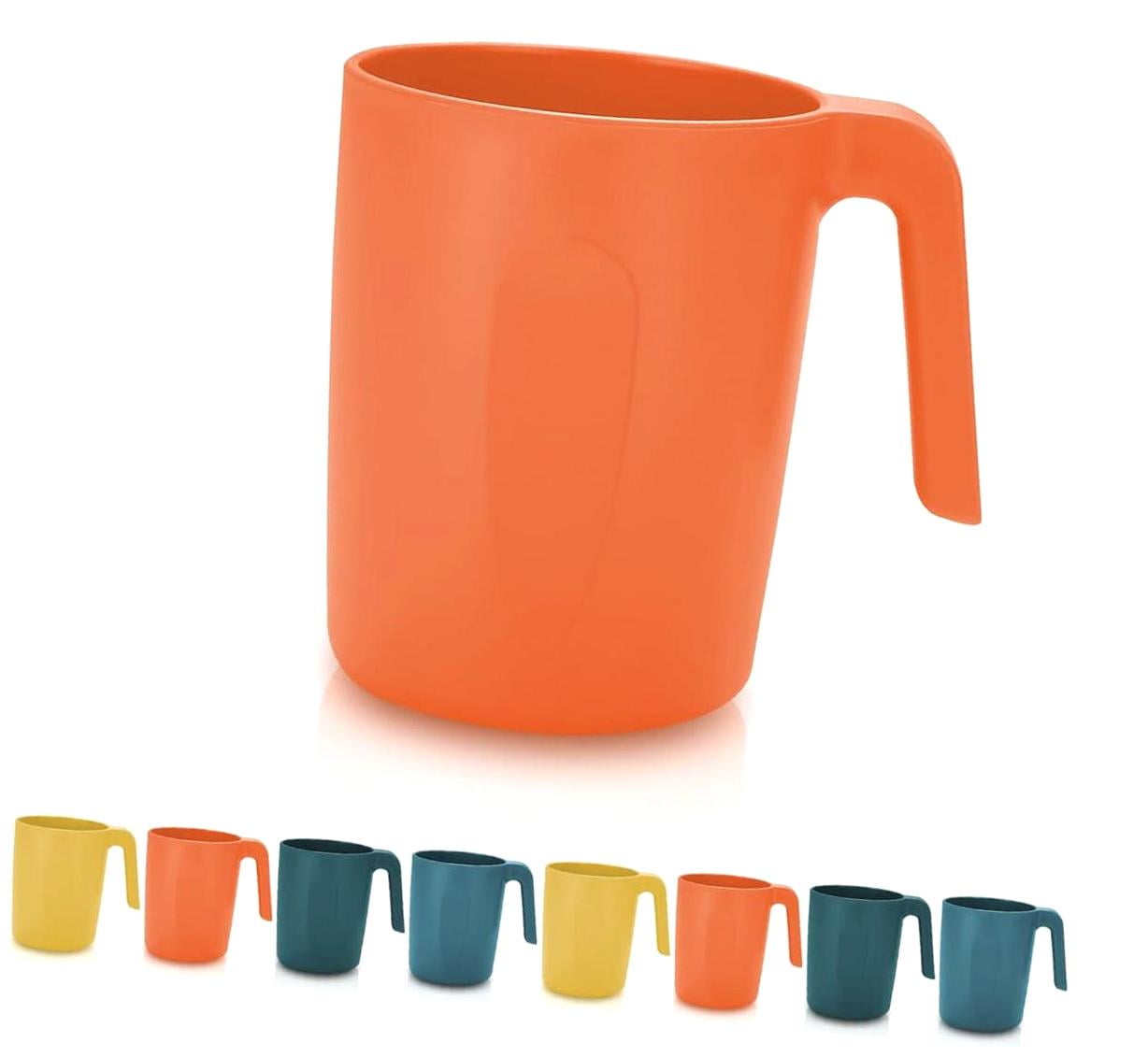 Hyjoy Plastic Mug Set 8 Pieces, Unbreakable And Light Weight Travel ...