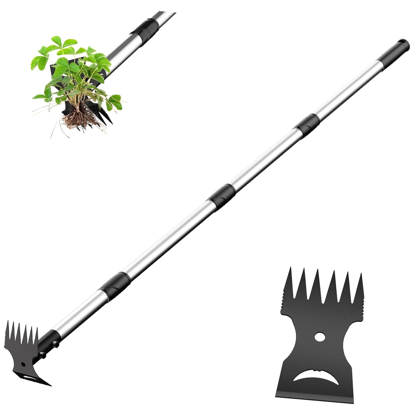 Hyjoy Puller with Long Handle – 2-in-1 Handle Hoe and Rake, Hoe for ...