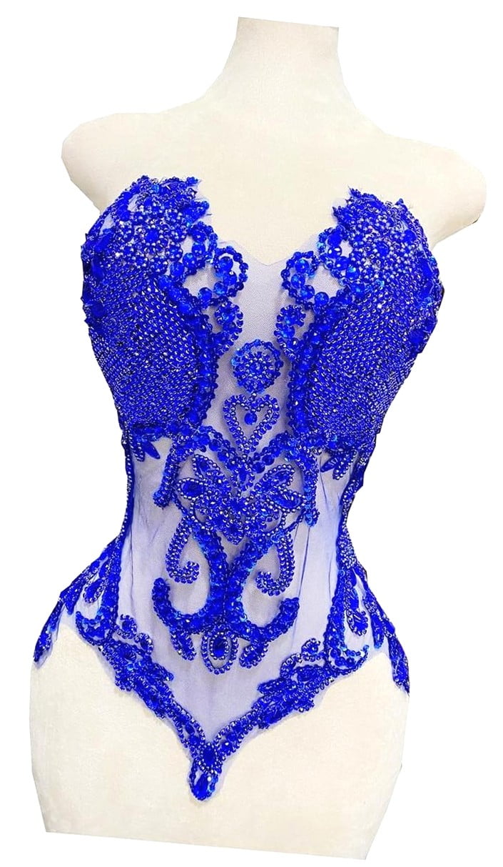 Hyjoy Pure Bodice Lace Rhinestones Applique Sewing Stones Beads ...