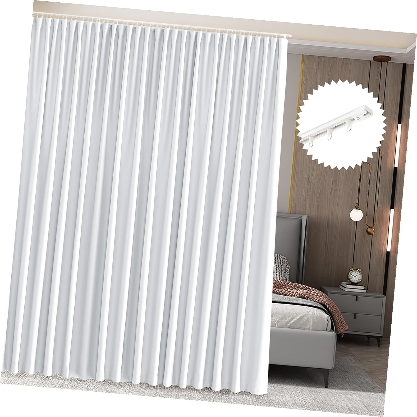 Hyjoy RYB Room Partition Curtain with Ceiling Installation, Curtains ...