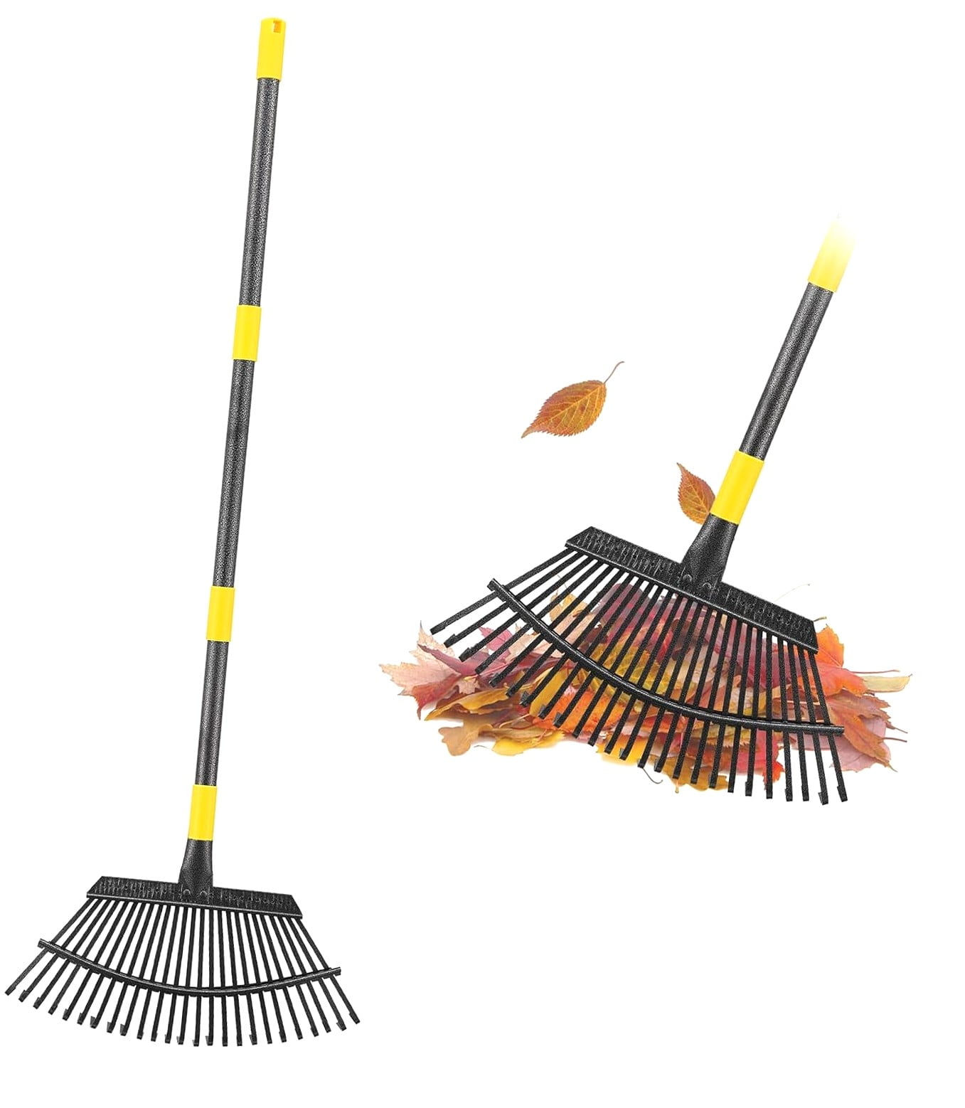 Hyjoy Rake for Leaves, Tines 18" Large Rake for Lawns 6ft, Lawn Yard ...