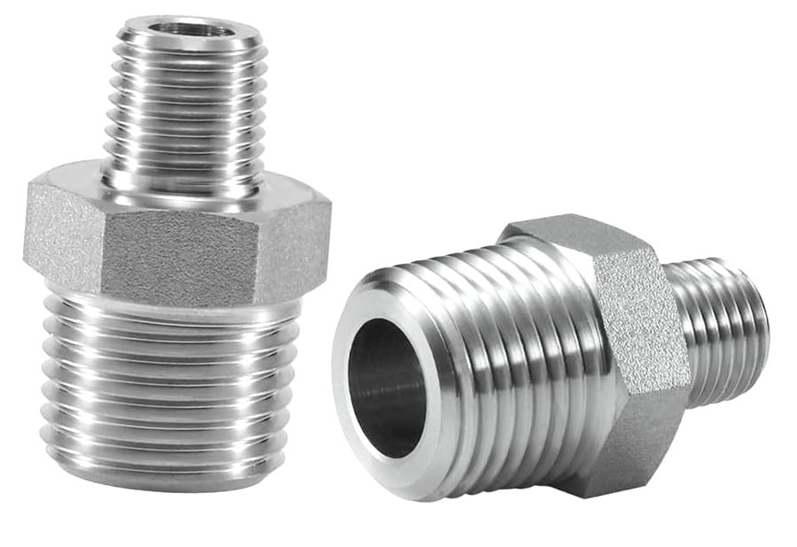 Hyjoy Reducing Nipple, 1" to 3/4" Male NPT Threaded Reducing Nipple, 304 Steel Pipe (Pack of 2 ...