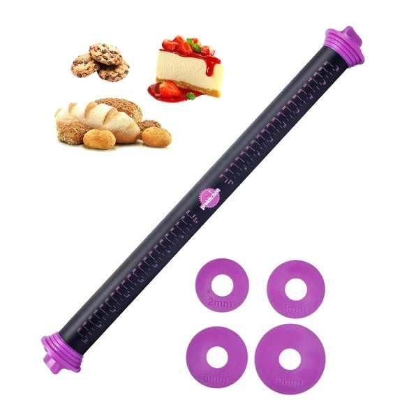 Hyjoy Rolling Pin with Thickness , Designs for Fondant, Cookie , Pasta, Pizza, 23.6 inch Large ...