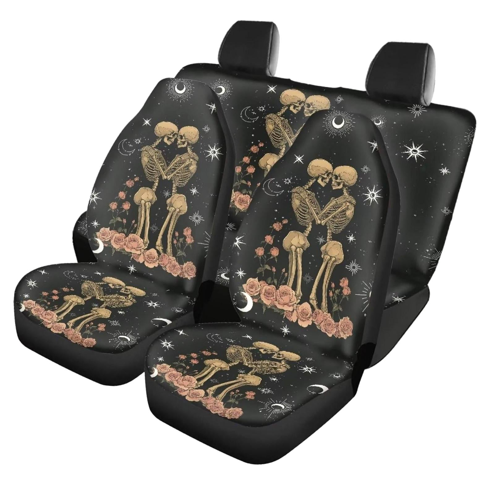 Hyjoy Rose Motif Complete Car Seat Cover Set for All, Featuring Moon ...