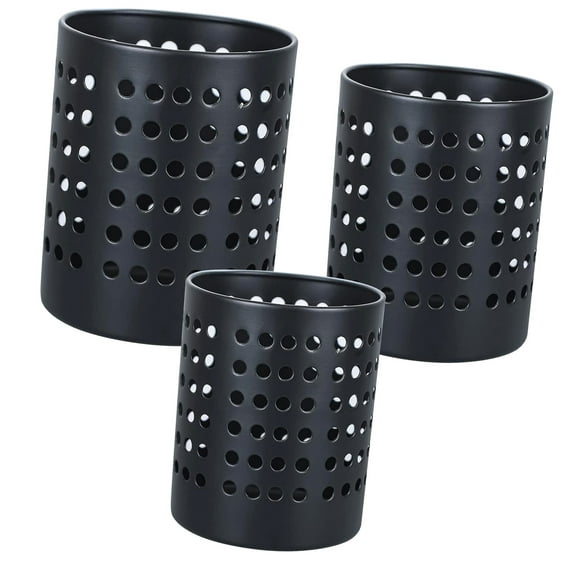 Hyjoy Round Metal Utensil Holder Set of 3 Caddy Organizer for Drying ...