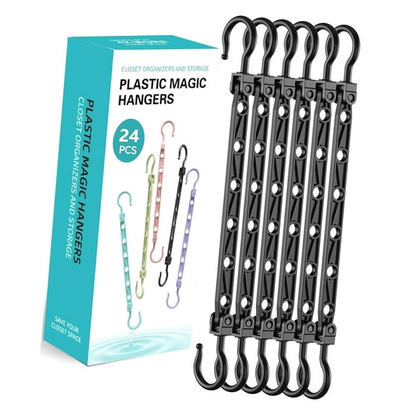 Hyjoy Saving Hangers, 24-Pack Reinforced Collapsible Hangers with 360 ...