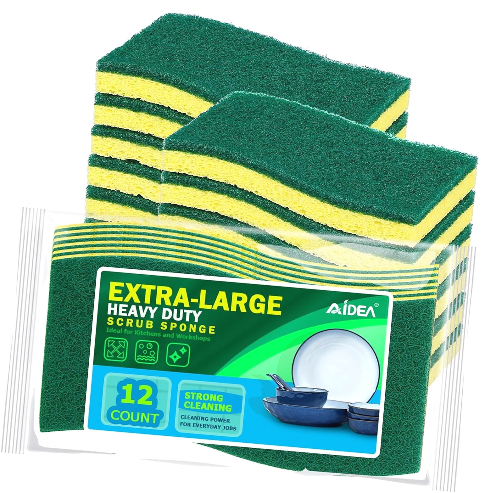 Hyjoy Scrub Sponges 6-Count, Sponges for Dishes, Extra Large Sponge for ...