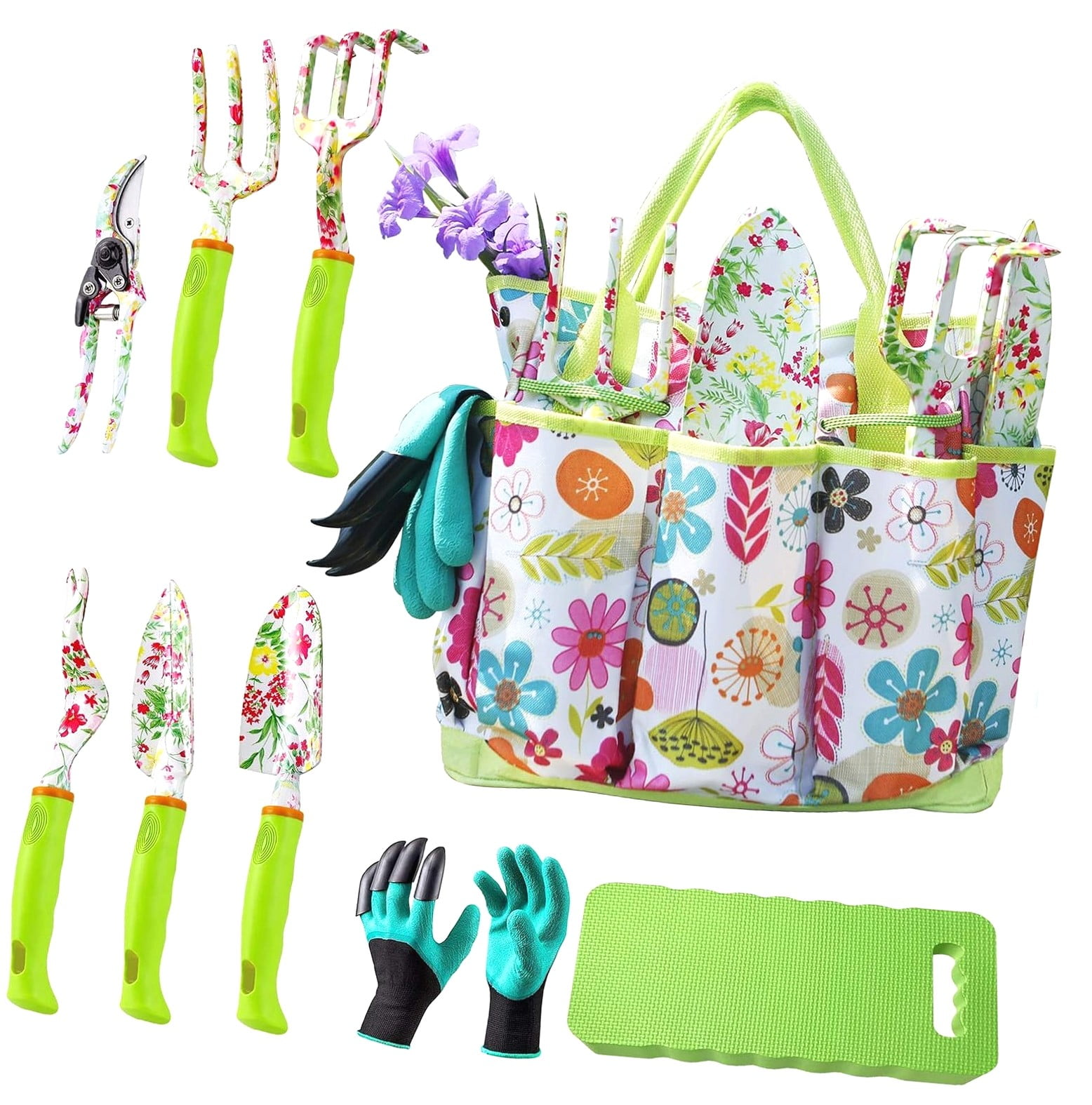 Hyjoy Set, Gardening for , Birthday for Mom, Kit with Tote, Kneeling ...