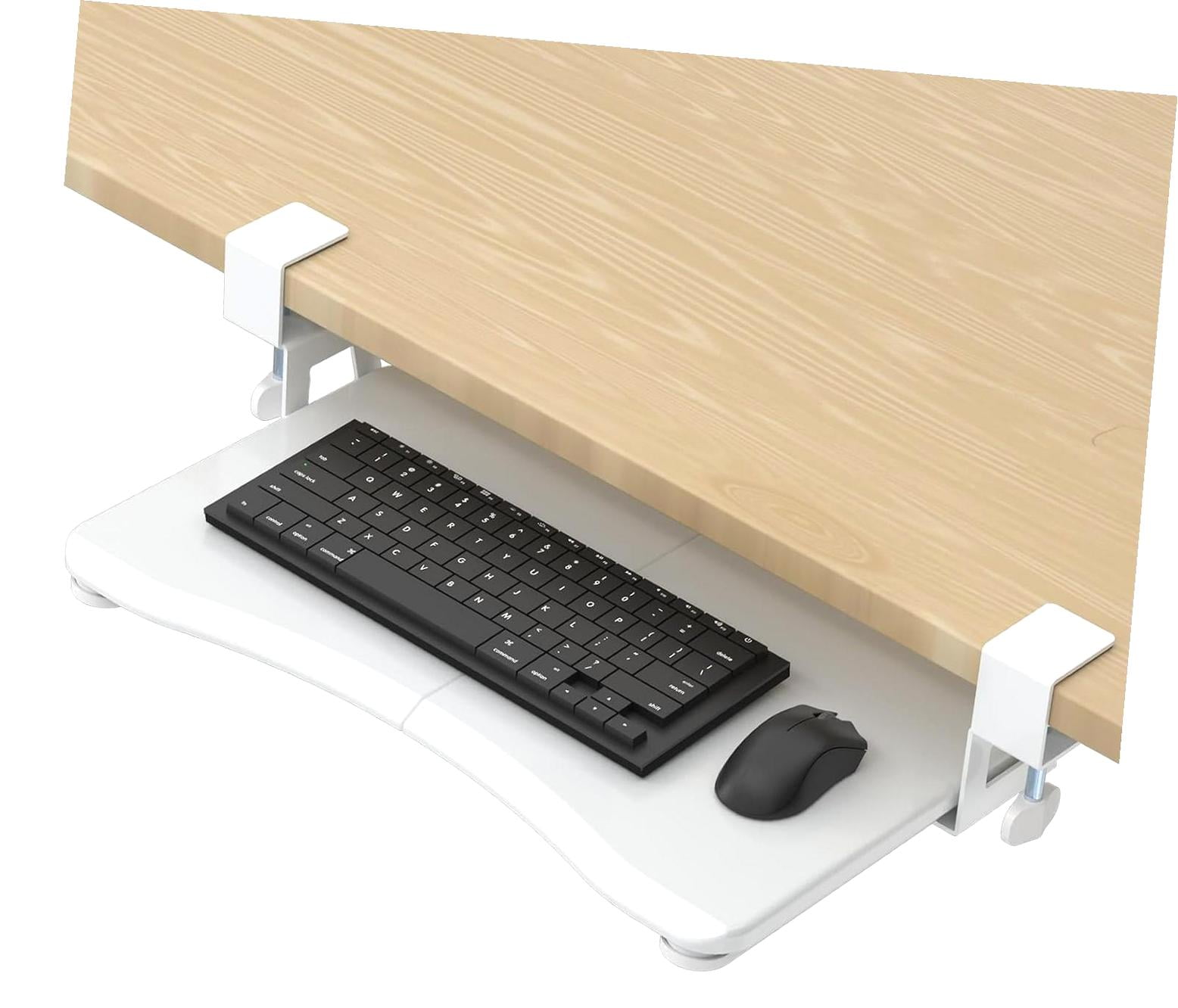 Hyjoy Small Under Desk Keyboard Tray with C Clamp Mount, Slide-Out ...