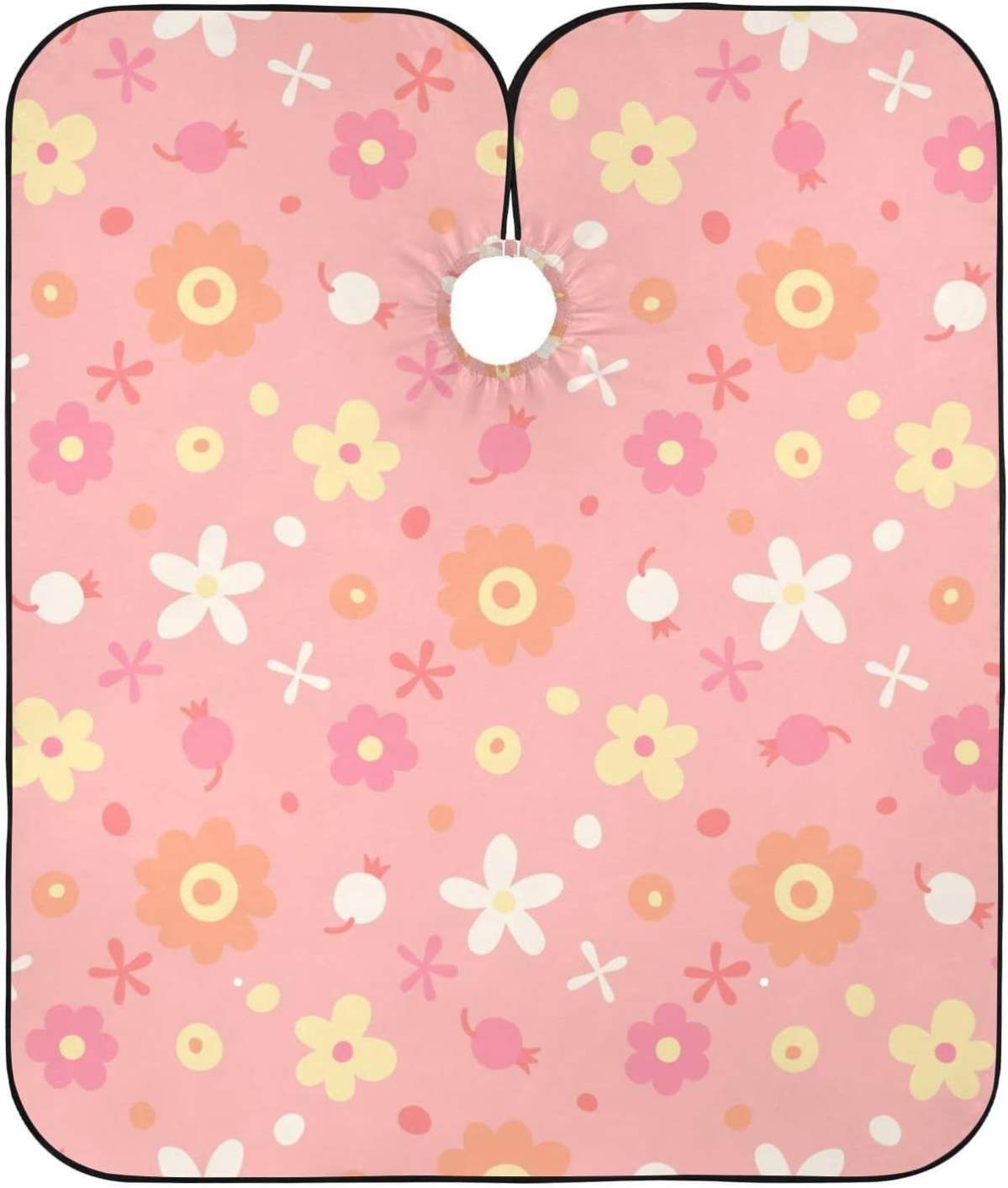 Hyjoy Small Flowers Waterproof Barber Cape for Men Adjustable Neck Size ...