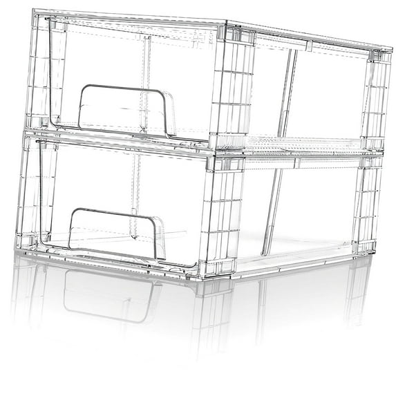Hyjoy Small Stackable Clear Acrylic Storage Drawers (2 Pack) with ...