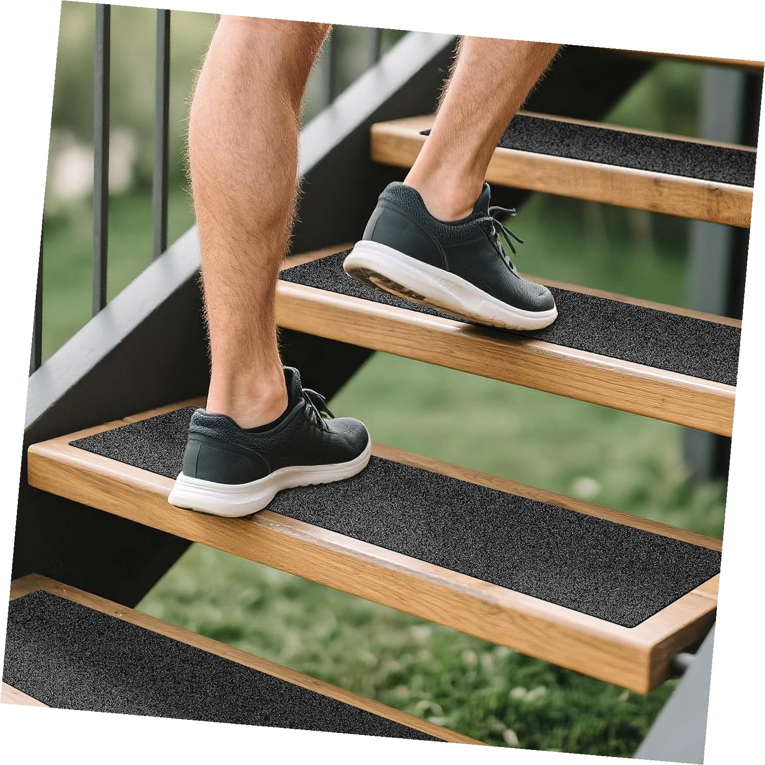 Hyjoy Stair Treads 5-Pack 6" 30" Weather Resistant Adhesive Heavy Skid ...