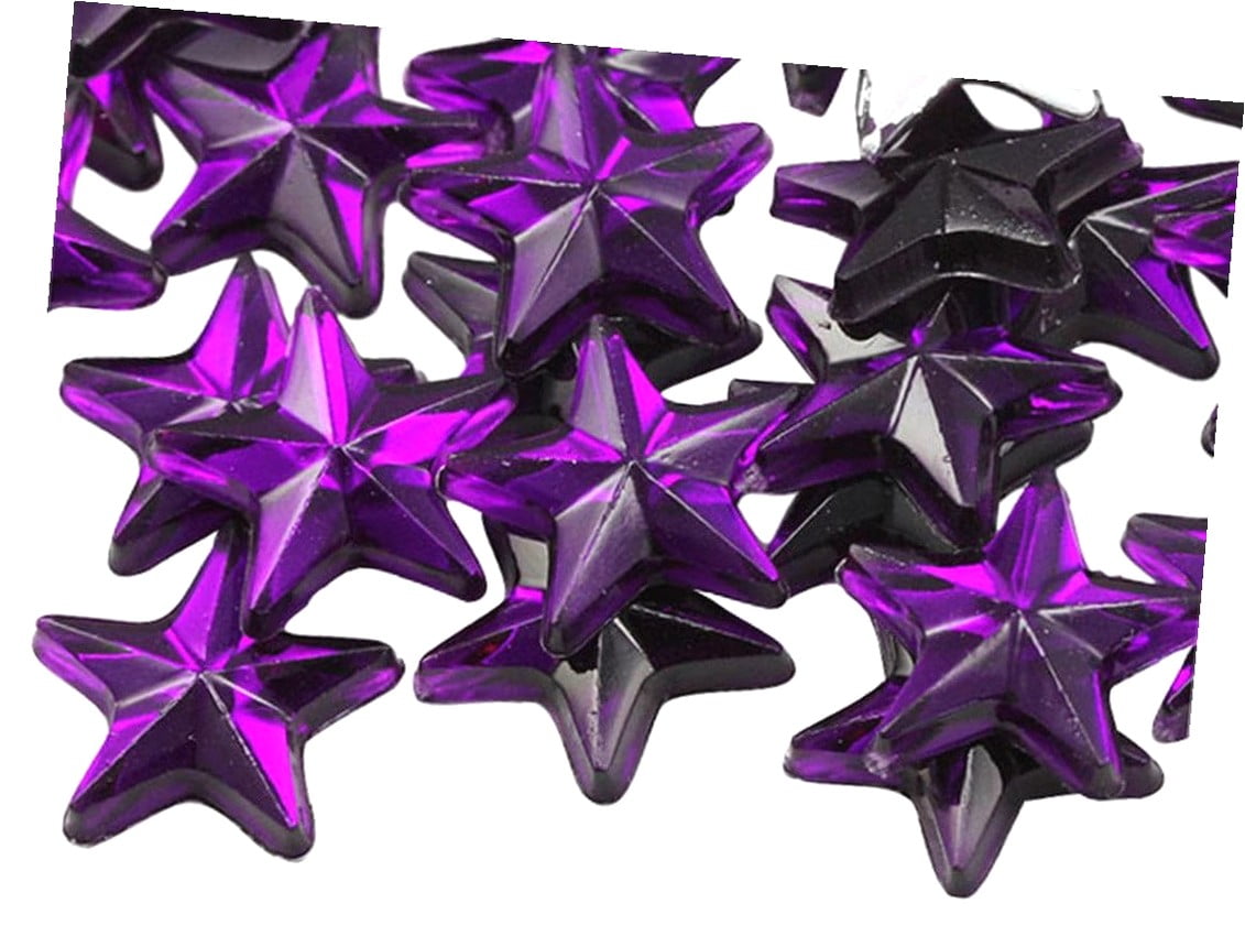 Hyjoy Star Rhinestones Embellishments 15mm Flat Back Acrylic Plastic ...