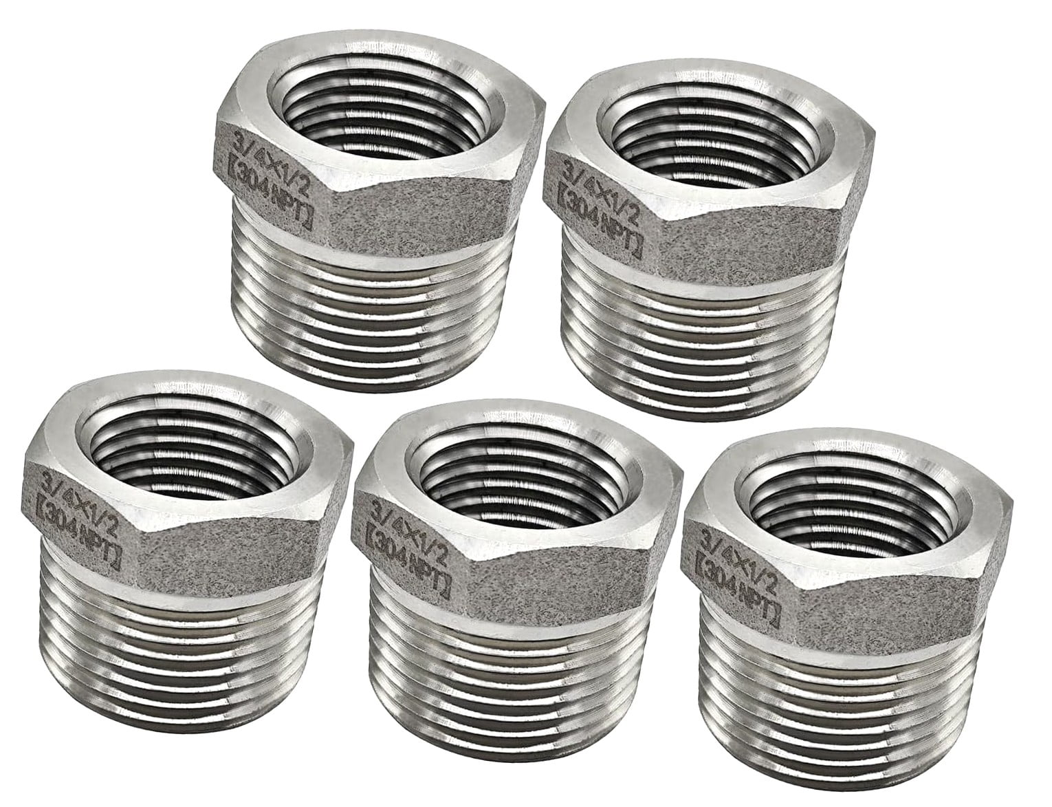Hyjoy Steel Reducer Bushing 3/4" Male NPT to 1/2" Female NPT Reducing ...