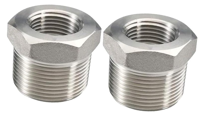 Hyjoy Steel Reducer Bushing, 3/4" Male NPT to 1/8" Female NPT Cast Iron ...