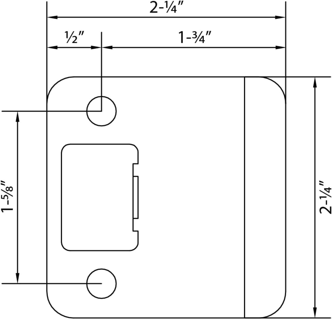 Hyjoy Stone Harbor Extended Lip Strike Plate, 2-1/4" x 1-3/4", Matte ...