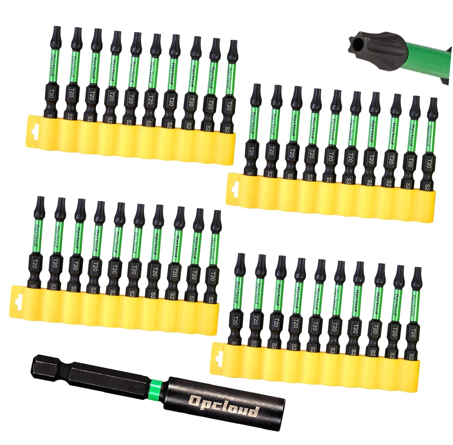 Hyjoy T20 Impact Screwdriver Bit Set, 41 Pieces 2" Steel #20 Tips ...