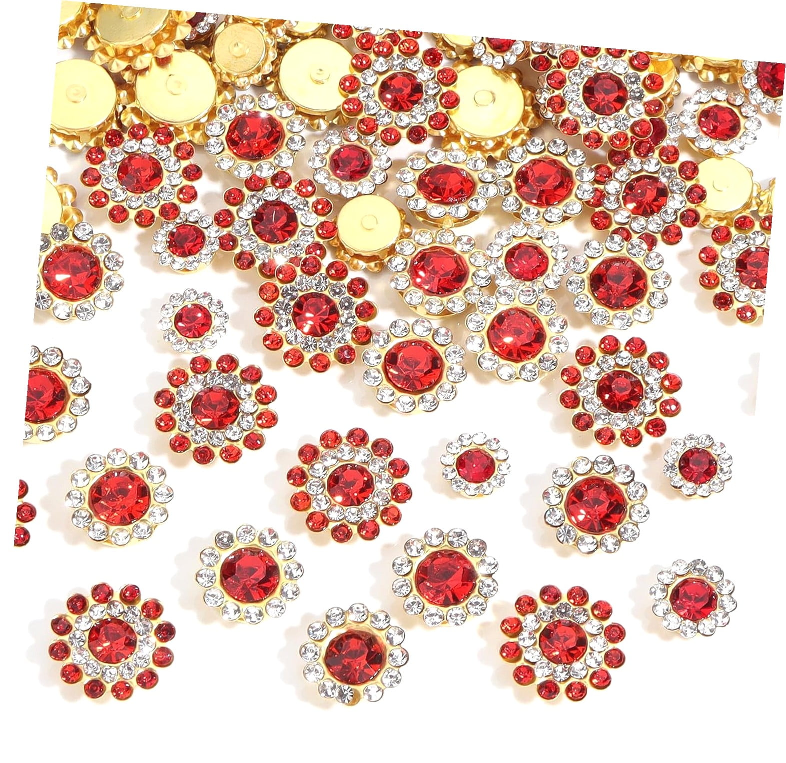 Hyjoy Tipart 100 Pcs 4 Sizes Sew Rhinestones, Metal Base Claw Flatback ...