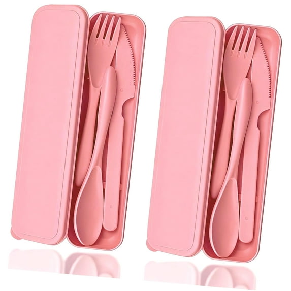 Hyjoy Travel Utensils with Case, Spoons and Tableware, Camping Cutlery ...