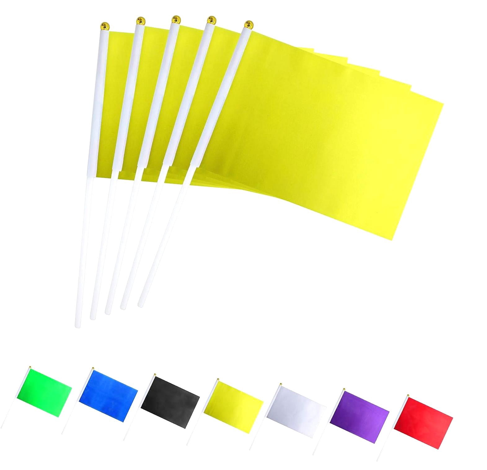 Hyjoy .USA 50 Pack Yellow Flag, Solid Yellow Mini Banner Flags on ...