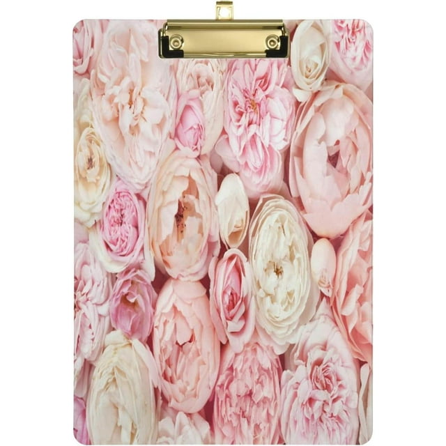 Hyjoy Valentine's Pretty Pink Rose Clipboard Acrylic Fashion Letter A4 ...