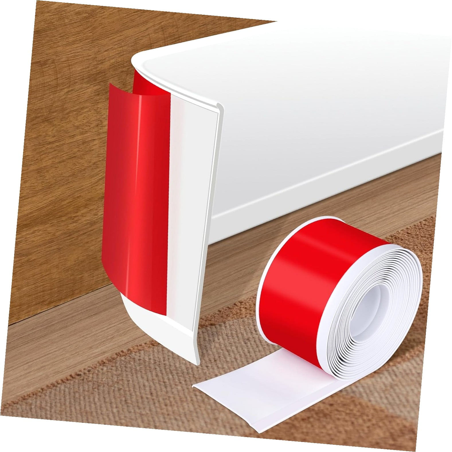 Hyjoy Vinyl Baseboard 4 Inch 20 Feet and Stick Baseboard Flexible Base ...