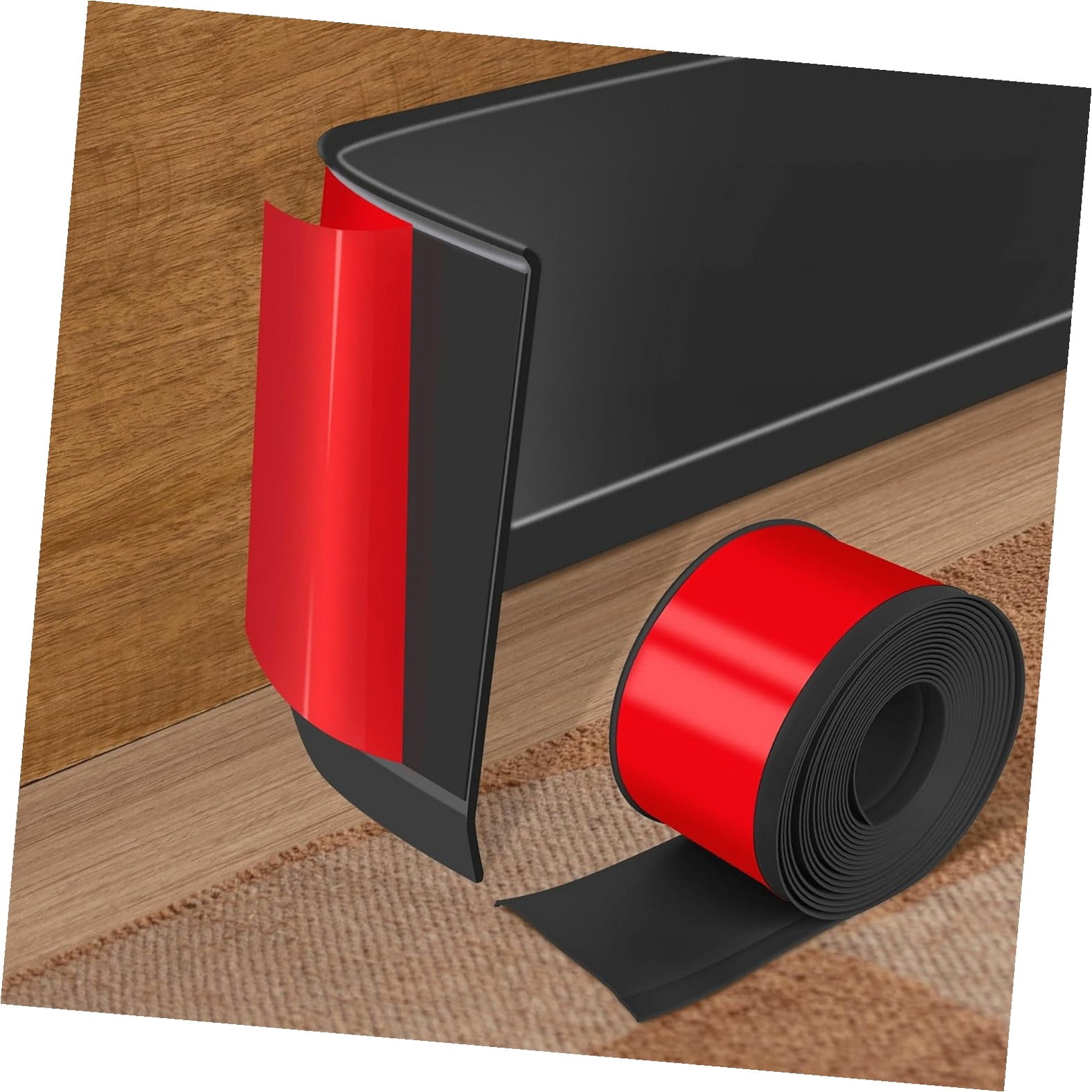 Hyjoy Vinyl Baseboard 4 Inch 20 Feet and Stick Baseboard Flexible Base ...