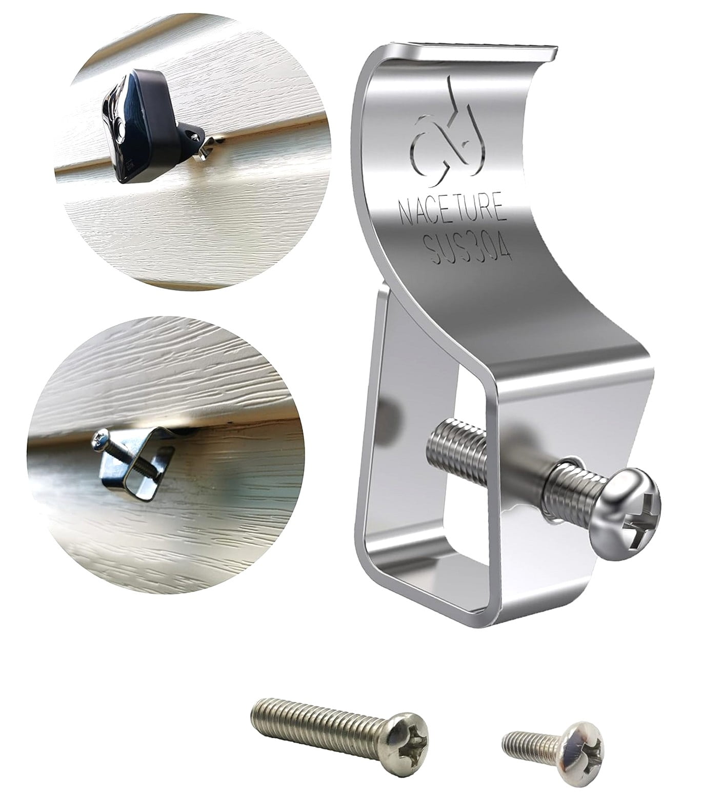 Hyjoy Vinyl Siding (12 Pack) No-Hole Needed Screws, Steel Hanger for ...