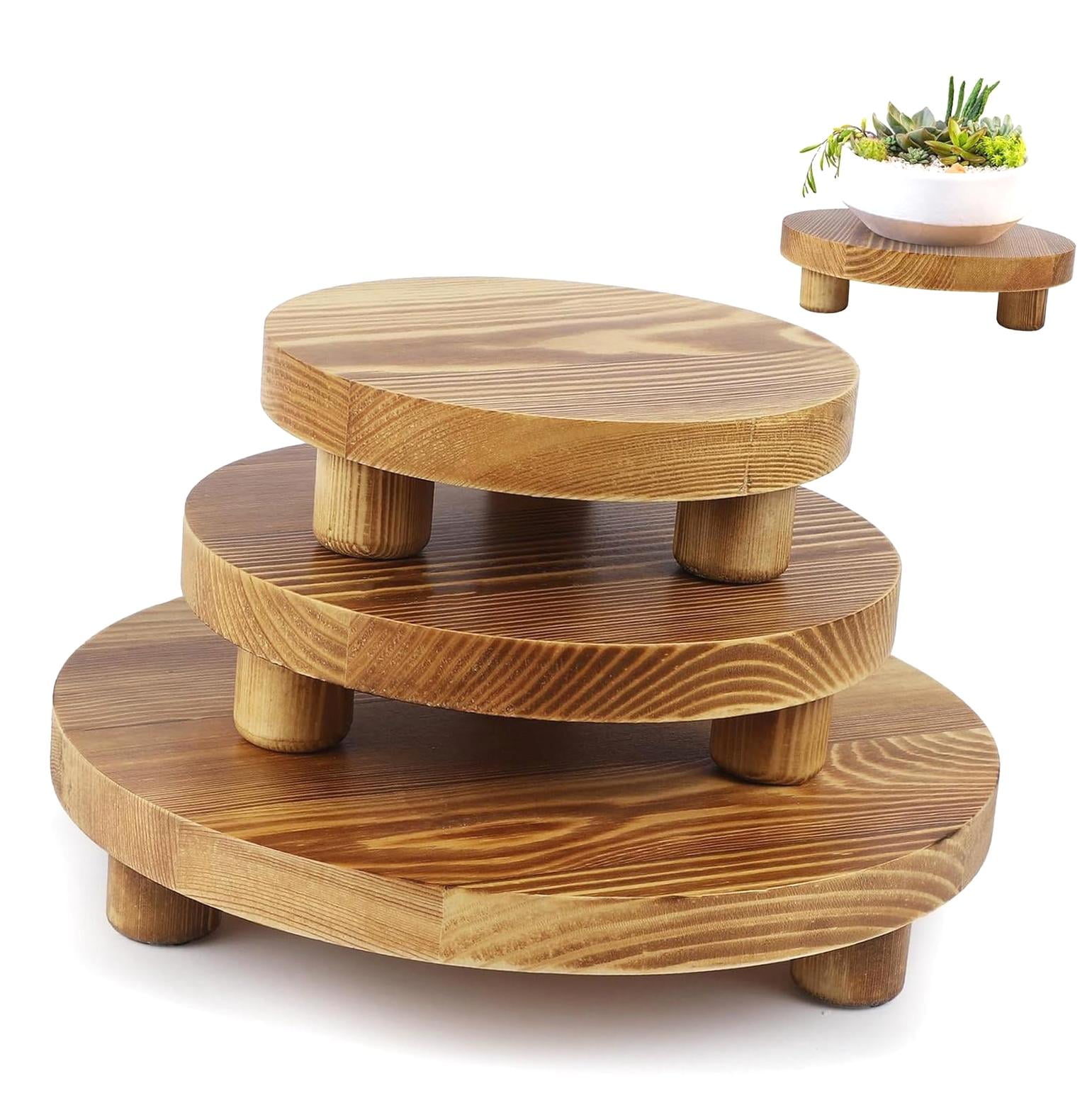 Hyjoy Wooden Plant Stand for Indoor Use, Plant Elevators, Wooden ...