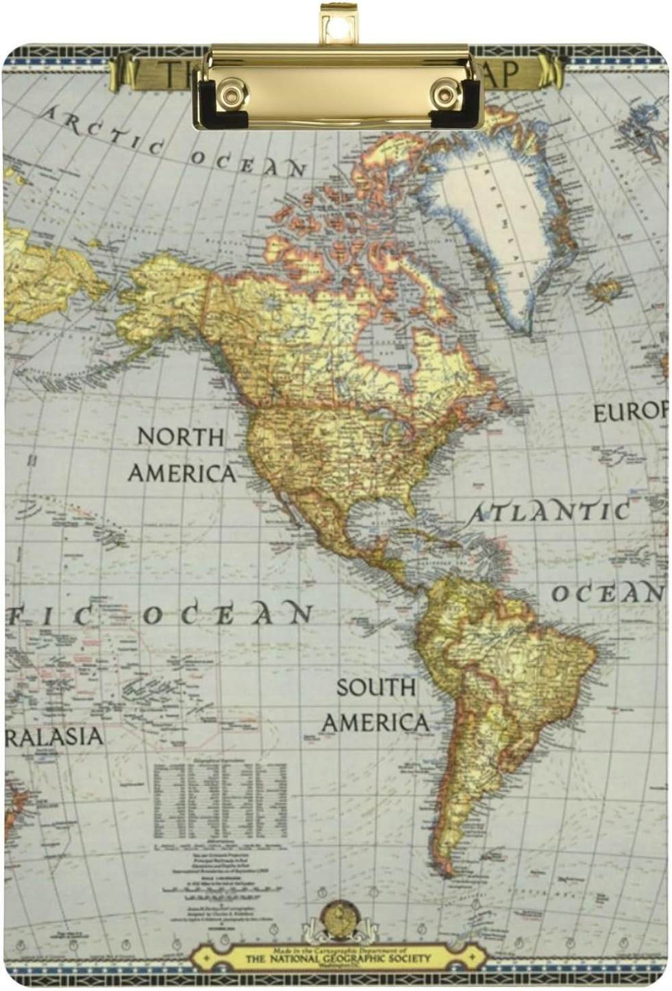 Hyjoy World Map Clipboard, Acrylic Standard A4 Letter Size Clip Board ...