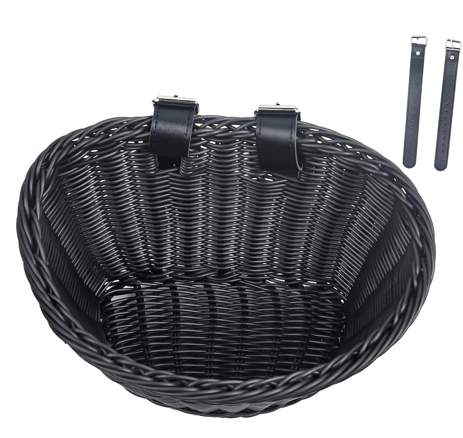 Hyjoy Woven Plastic Baskets- Front D-Shaped Bicycle Basket | Handlebar ...