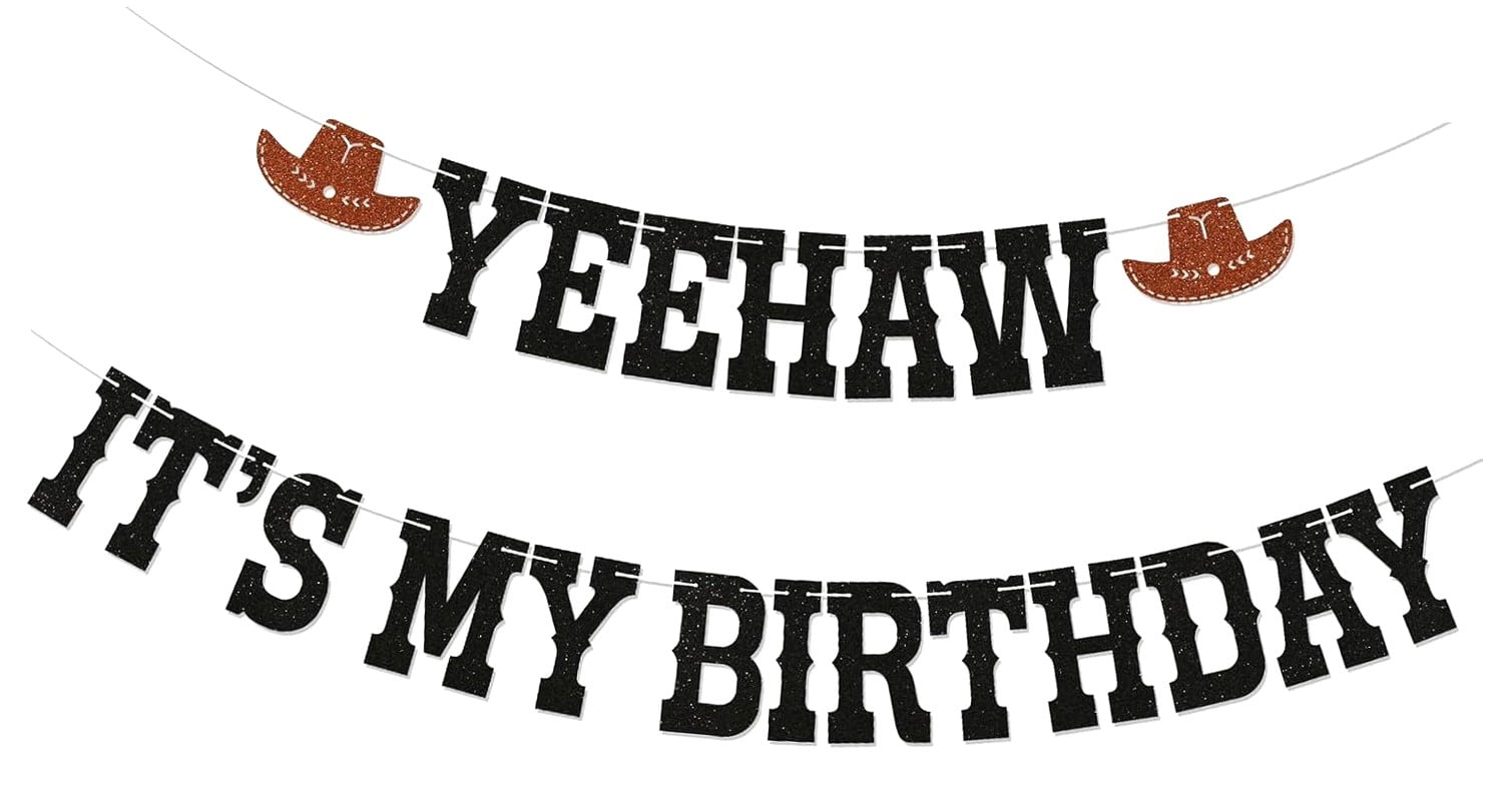 Hyjoy Yeehaw It' My Birthday Banner My 21st Rodeo Banner, Yeehaw Sign ...