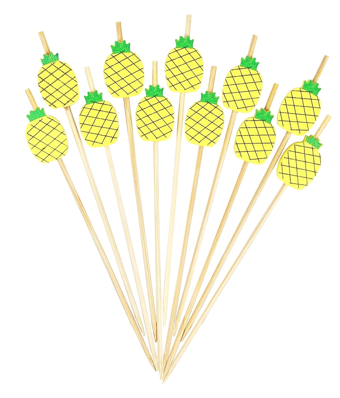 Hyjoy Yellow Cocktail Picks, 4.7 Inch Long Fancy Toothpicks for ...