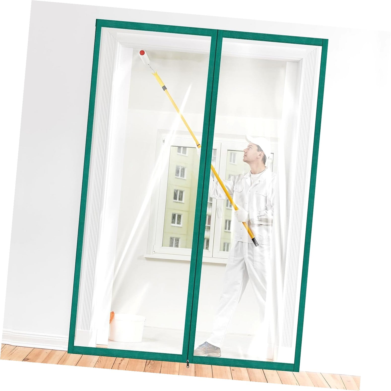Hyjoy Zipper 60 102 Inch Dust Barrier Kit Door Barrier 5 8.5 ft Plastic ...