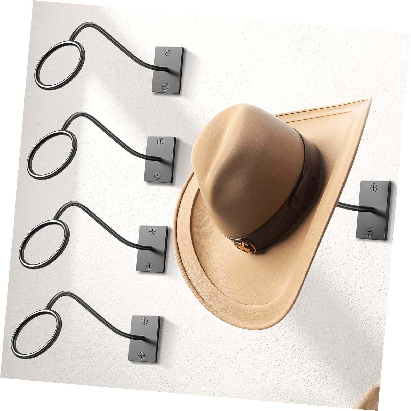 Hyjoy for Wall, 4 Pack Hat Holder Wall Mount, Western Metal , for Hat ...