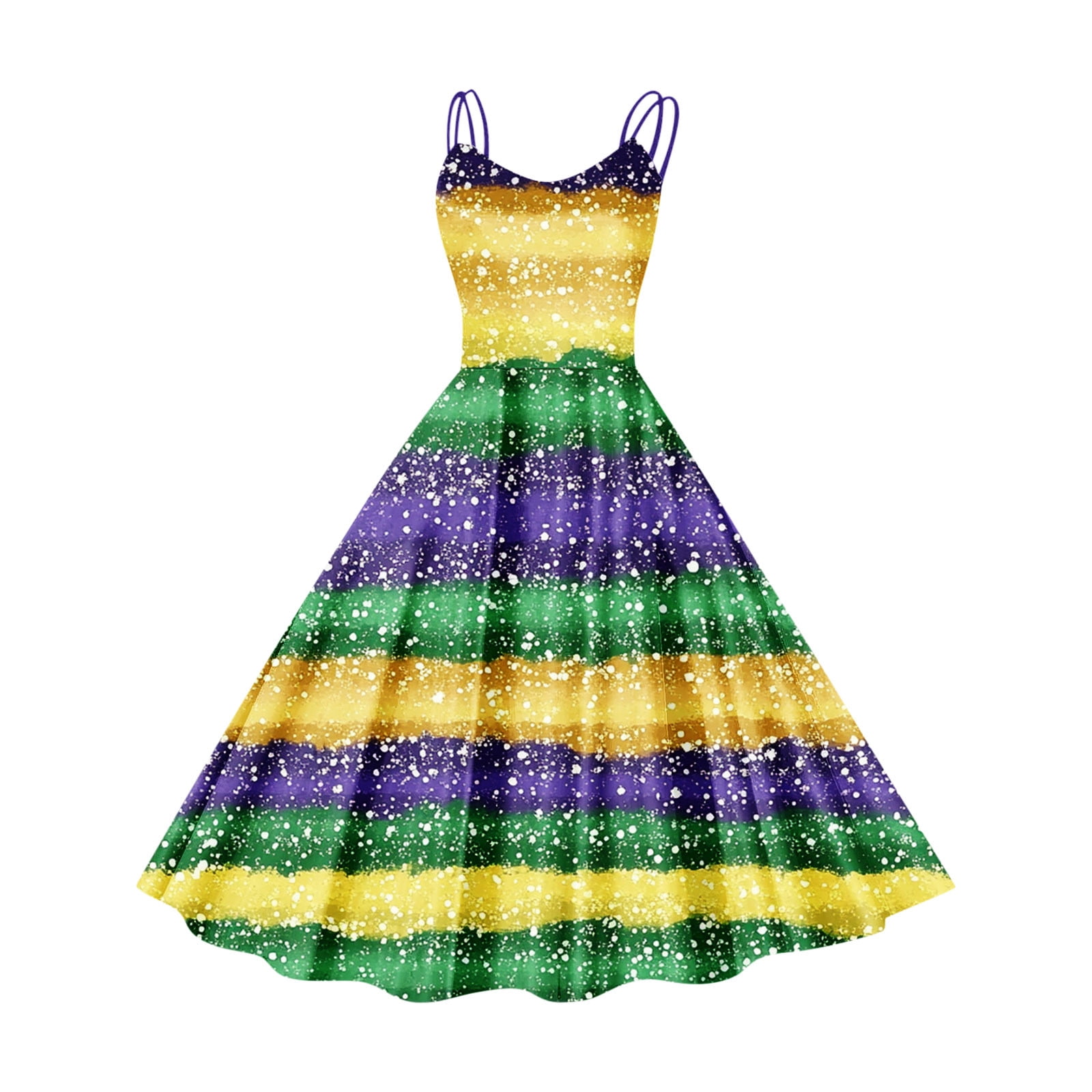 Hyknon Carnival Dresses for Women 2025 Sparkling Retro Graphics Printed ...